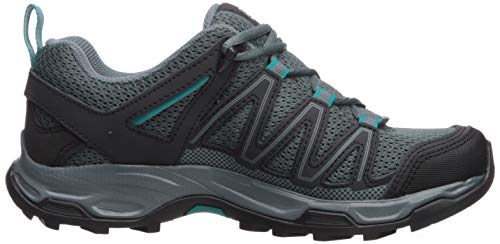 Salomon Pathfinder Hiking Shoes for Women, Stormy Weather/Phantom/Tropical Green, 9