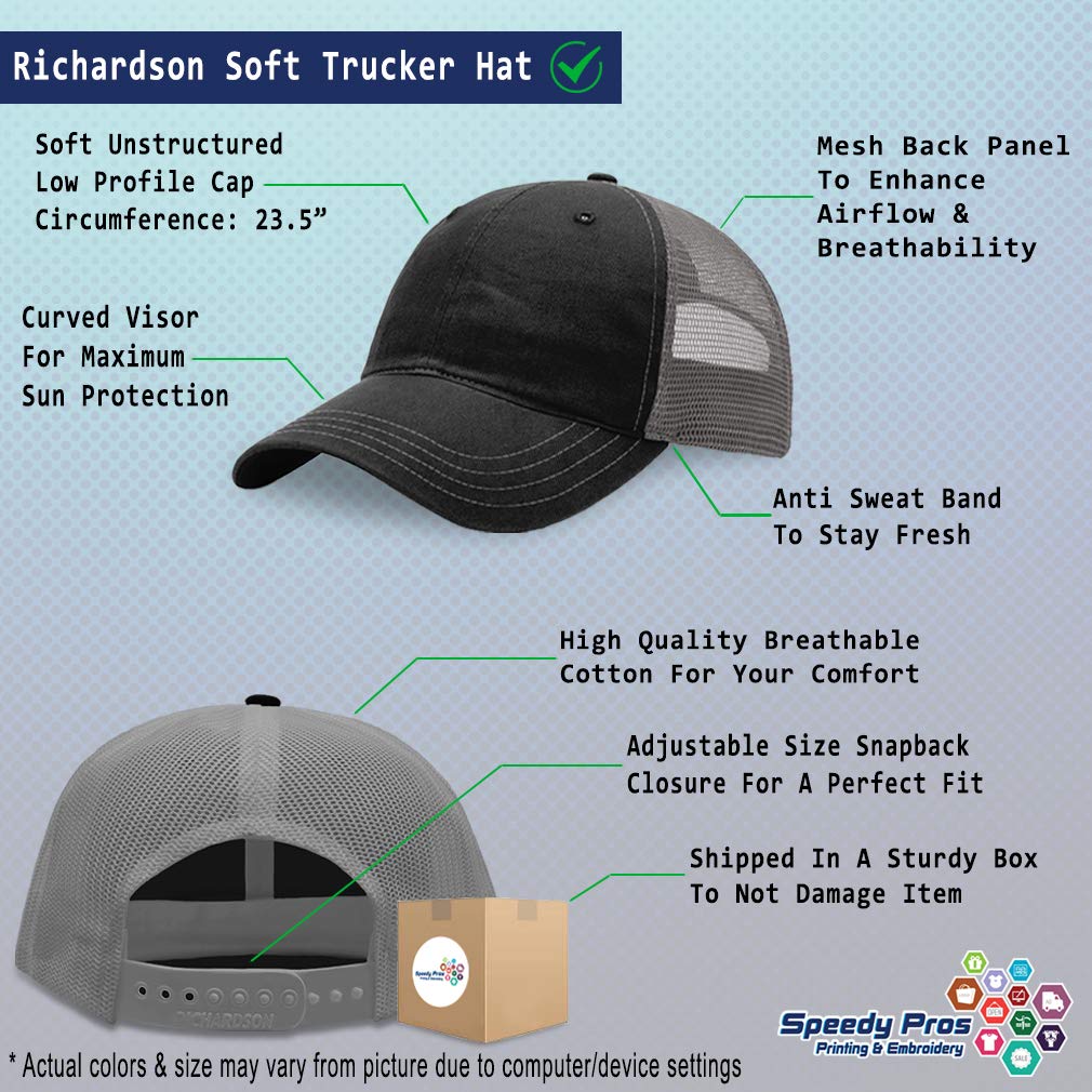 Richardson Trucker Mesh Hat Firefighter Chief Retired Embroidery Cotton Dad Hats for Men & Women Snapback Black Charcoal