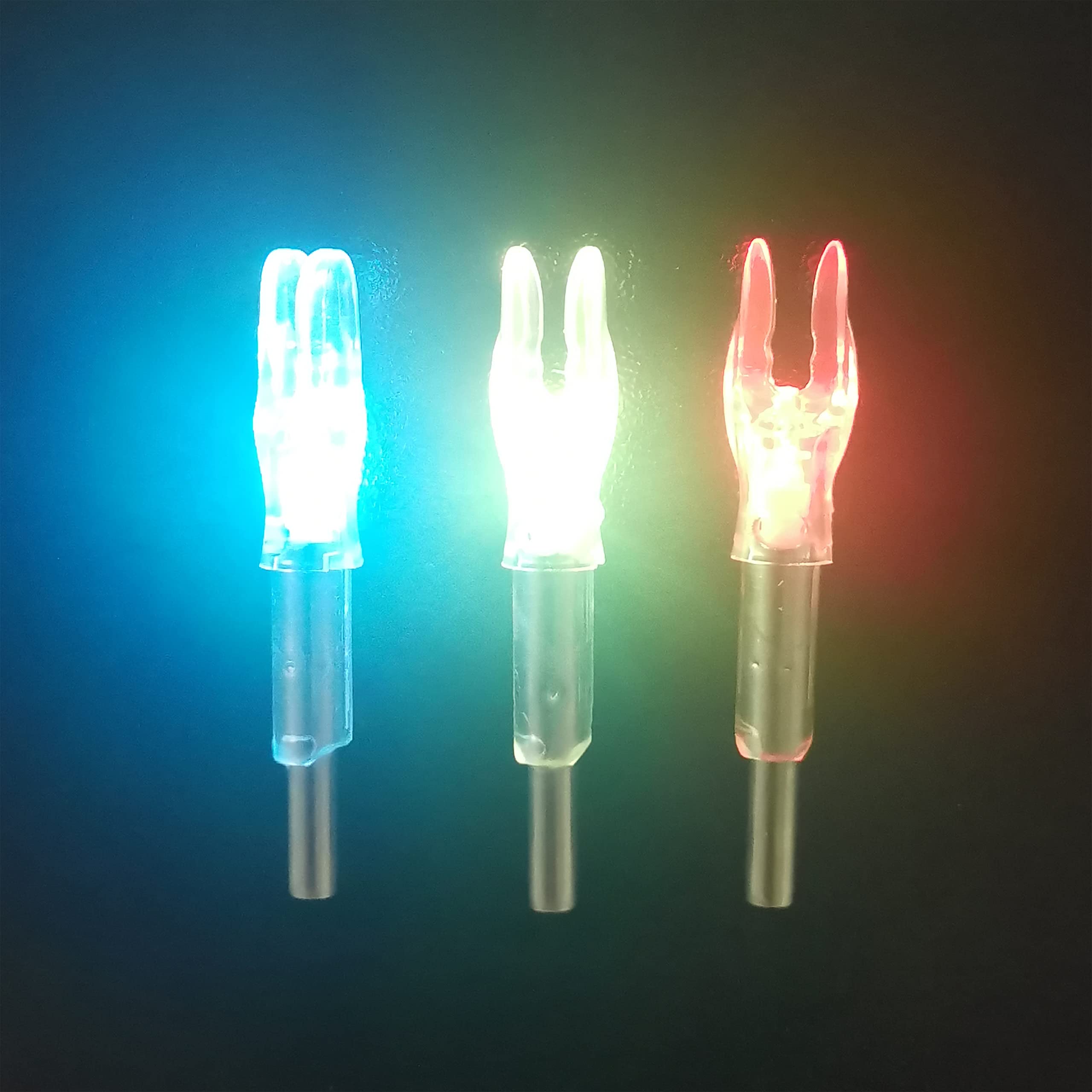 X Lighted Archery Nock for Arrows with .204".233".244".246" Inside Diameter, 6 PCS LED Nock with Screwdriver (Strobe, X/.204")