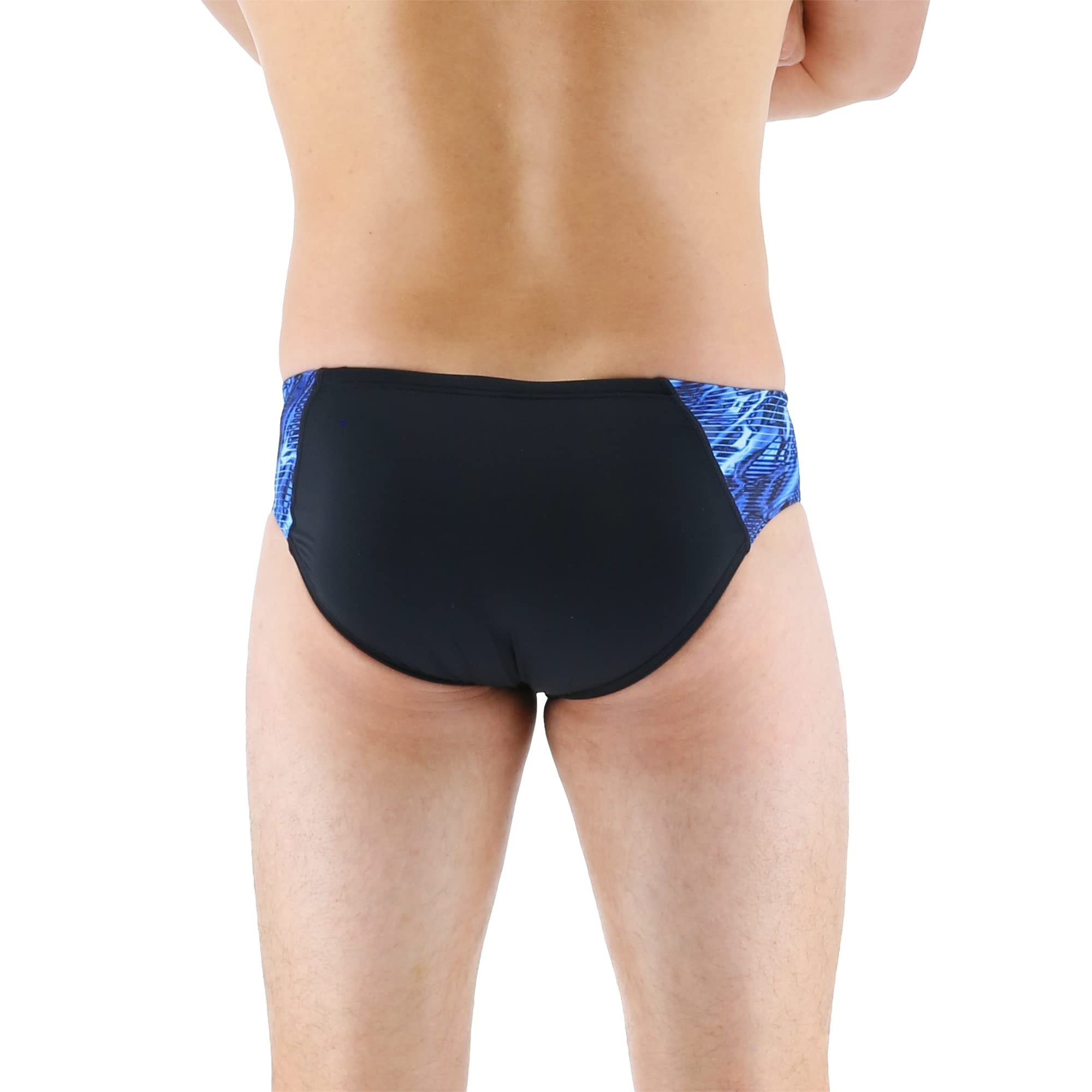 TYR Men's Standard Cadence Racer Brief Swimsuit, Blue, 26
