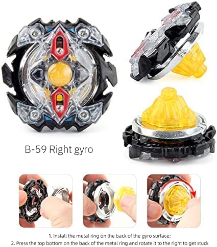 OBEST Bey Battling Gyro Tops Burst with Launchers and Stadium Arena, 4 Spinning Tops + 2 Launchers + 1 Arena