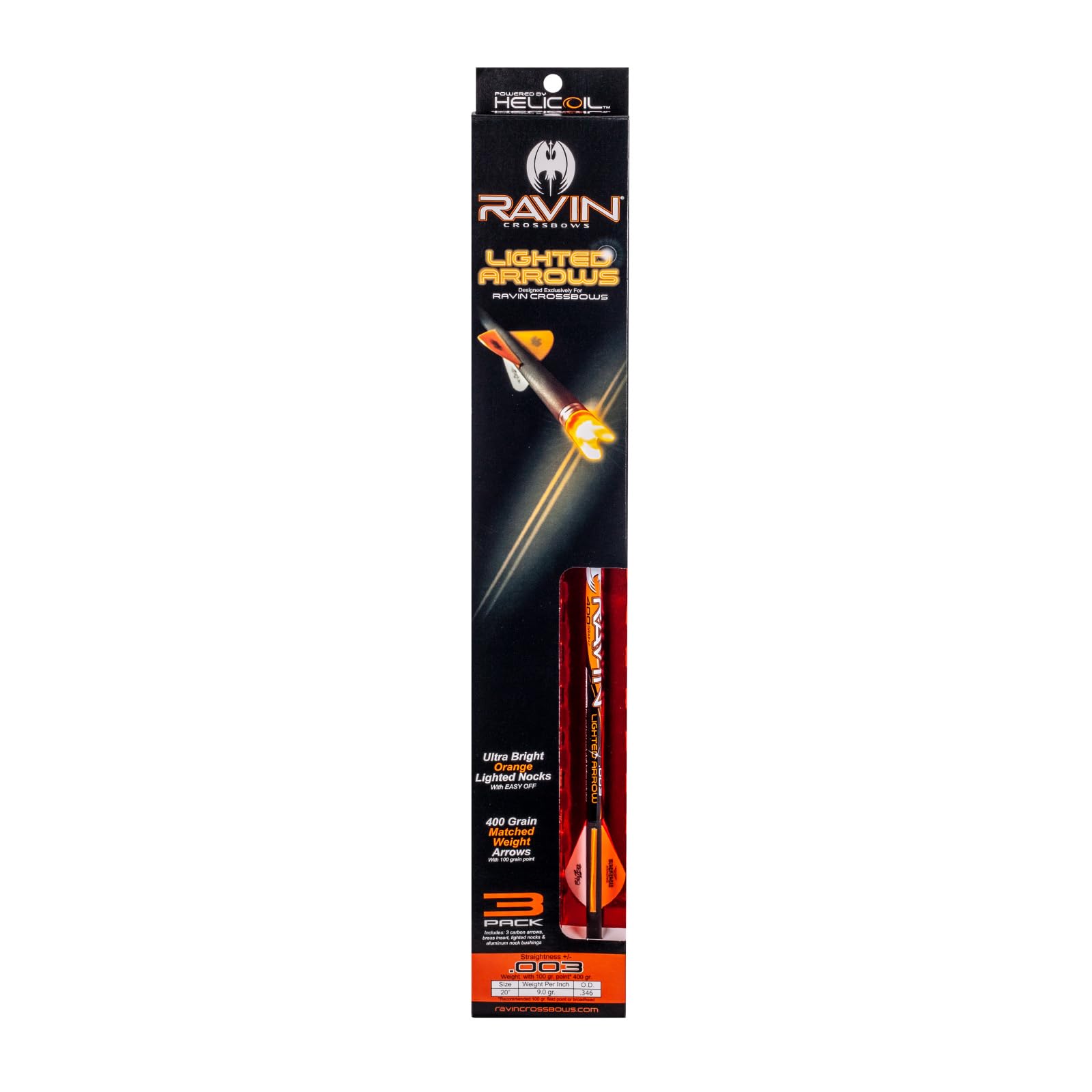 Ravin R133 Match Weight Lighted .003-Carbon Crossbow Arrows For Use Exclusively With Ravin Crossbows