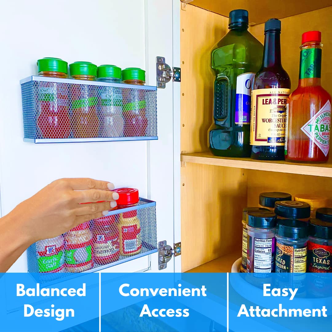 Slim Caddy LARGE + Middy Caddy Bundle | Cabinet Door Organizer | Kitchen Cabinet Organizer, Makeup Cabinet Storage, Spice Rack Organizer for Cabinet, and More!