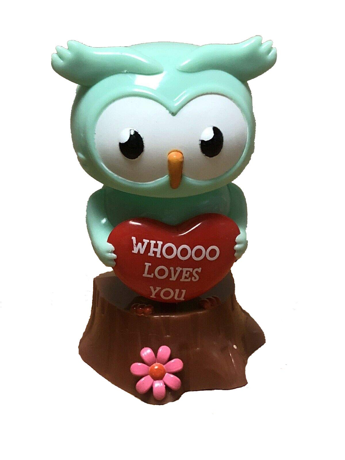 Red&Pink Valentine's Valentines Day Solar Bobble Owl Dancing Whoooo Loves You (Mint)