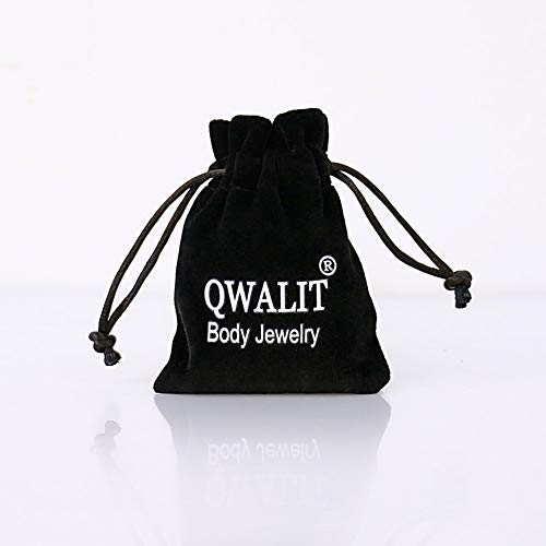 QWALIT 14G 5mm Replacement Balls for Body Piercing Jewelry Externally Threaded Surgical Steel & Plastic Pearl for Belly Button Ring Nipplering Industrial Barbell Eyebrow Horseshoe Earrings Piercing