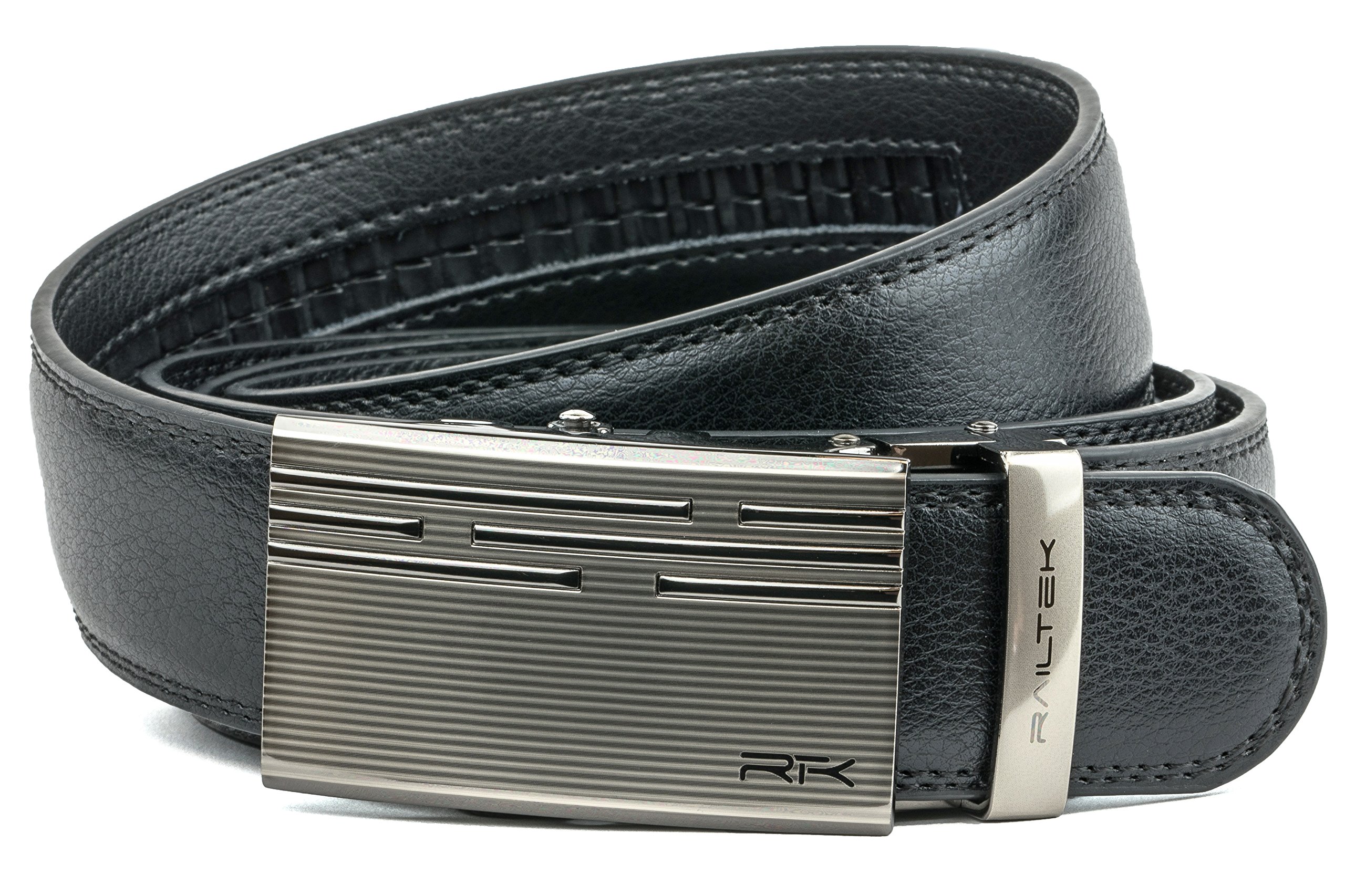 Railtek Belts Men's Leather Ratchet Belt - Zinc Black Leather