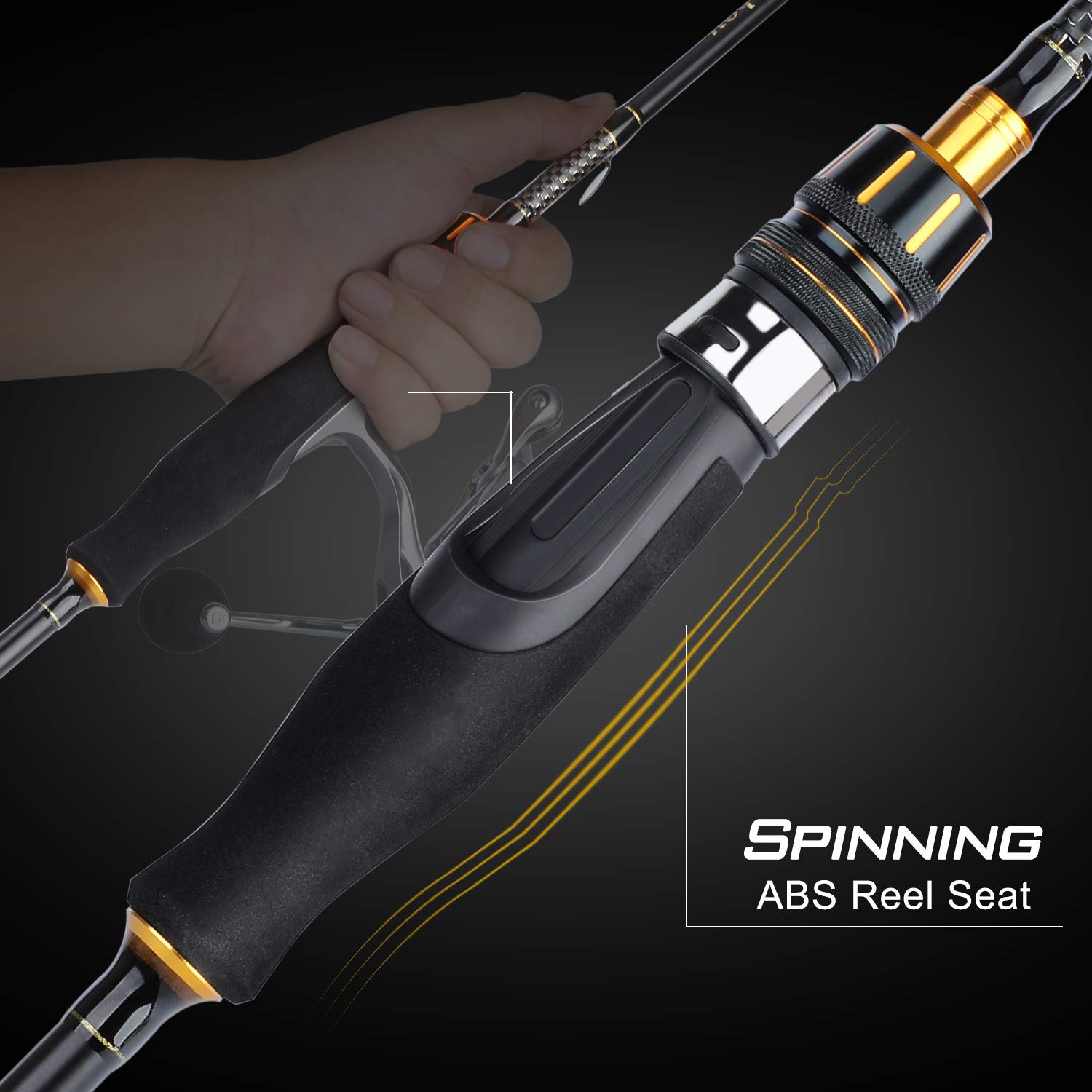 Sougayilang Fishing Rod, 24 Ton Carbon Fiber Casting and Spinning Rods - One Piece Rods