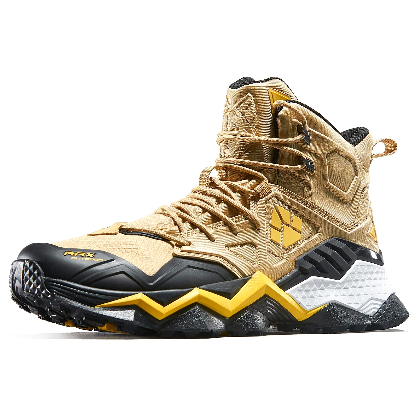 RAX Men's Jungle Wolf Waterproof Hiking Boot Camping Backpacking (Khaki, numeric_8)