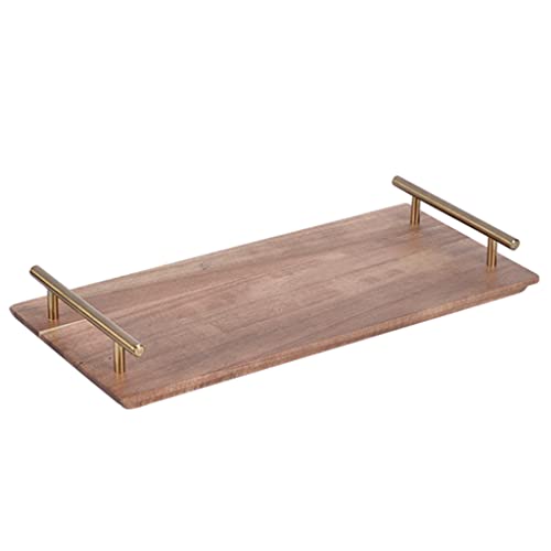 Retro Wood Charcuterie Board with Handles Cheese Serving Board Rectangular Wood Serving Tray with Handles Home Sushi Plates Simple