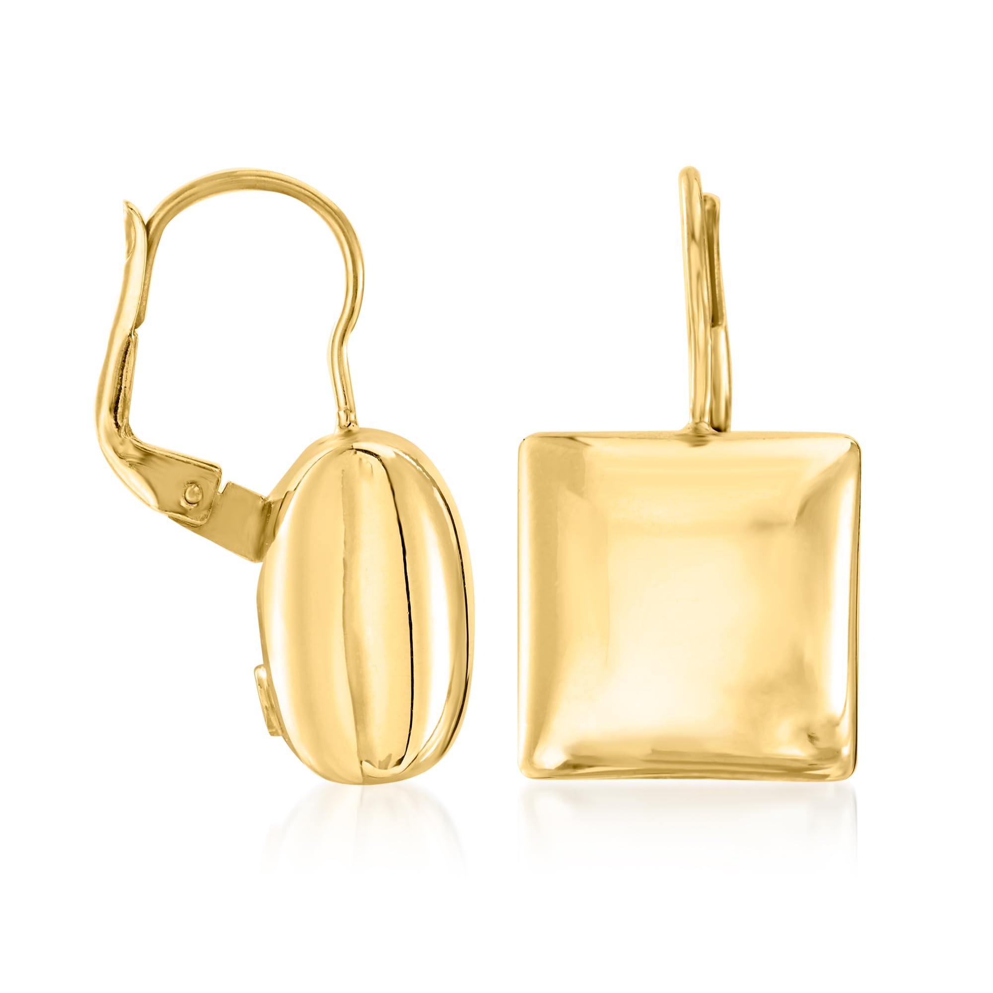 Ross-Simons Italian 18kt Gold Over Sterling Square Drop Earrings