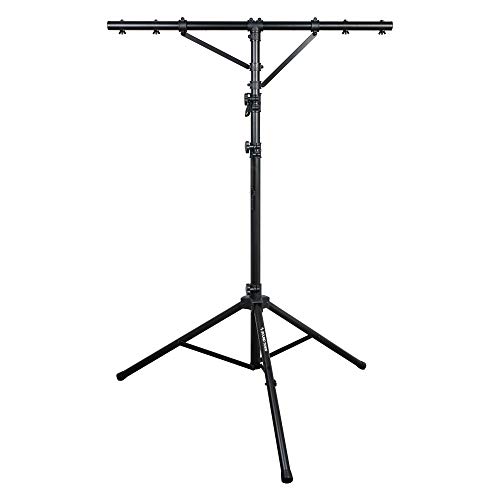 Sound Town DJ Lighting Stand - Adjustable Height, 10.3 ft Tall, with T-Bar and Tripod Base (STLS-010)