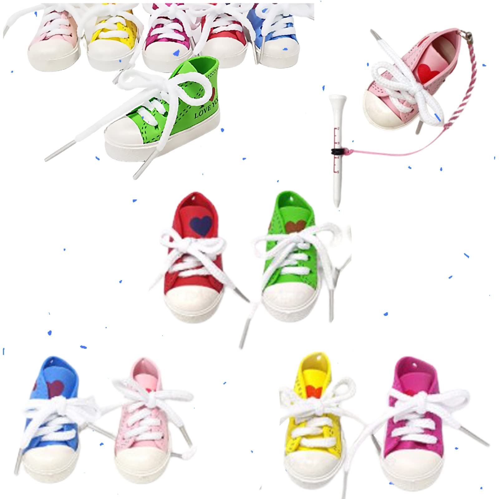 U1-Golf Tee 3 Piece Set Sneakers Golf Tee Holder, Golf Tee Hanger, Loss Prevention Tee Rings, Golf Accessories