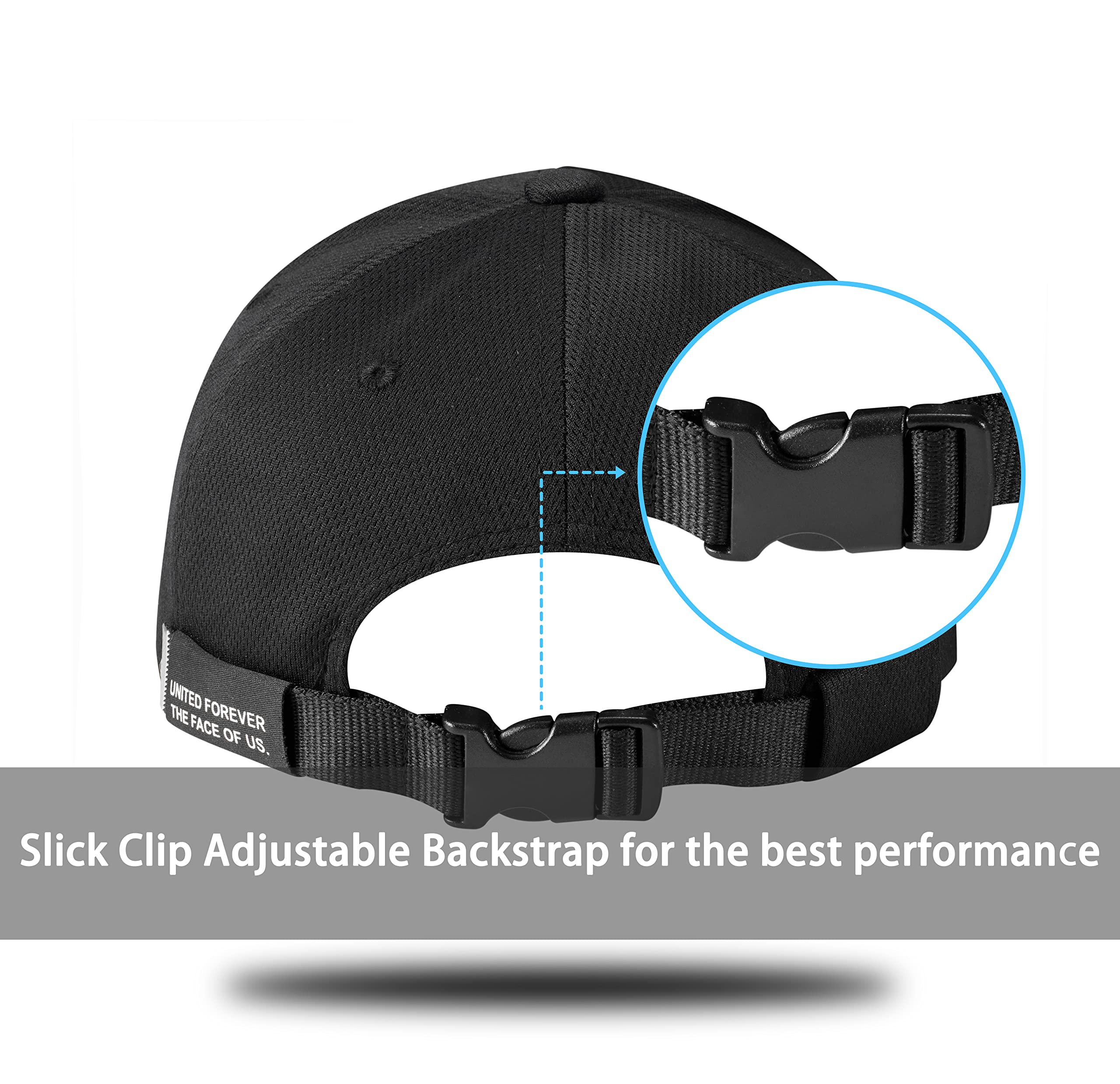 POPKORS Teamlife Max Cool Air Ventilation Mesh Back Performance Sport Outdoor Baseball Cap Hat (Black)