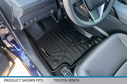 SMARTLINER Custom Fit All Weather Black 2 Row Floor Mat Liners and Cargo Liner Set Compatible with 2021-2023 Toyota Venza