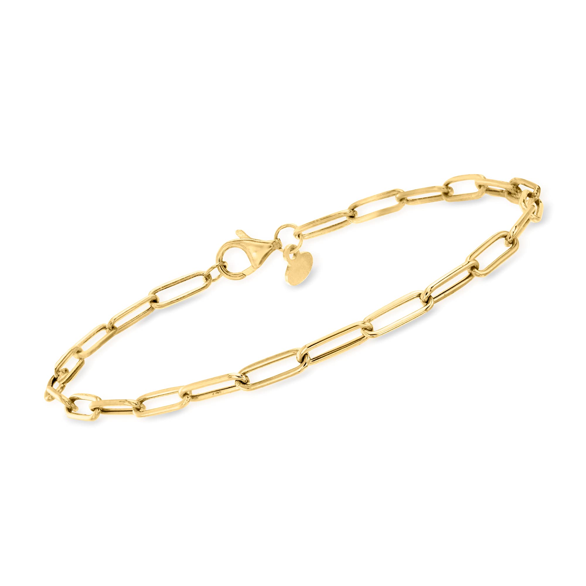 Ross-Simons Italian 18kt Yellow Gold Paper Clip Link Bracelet. 8 inches