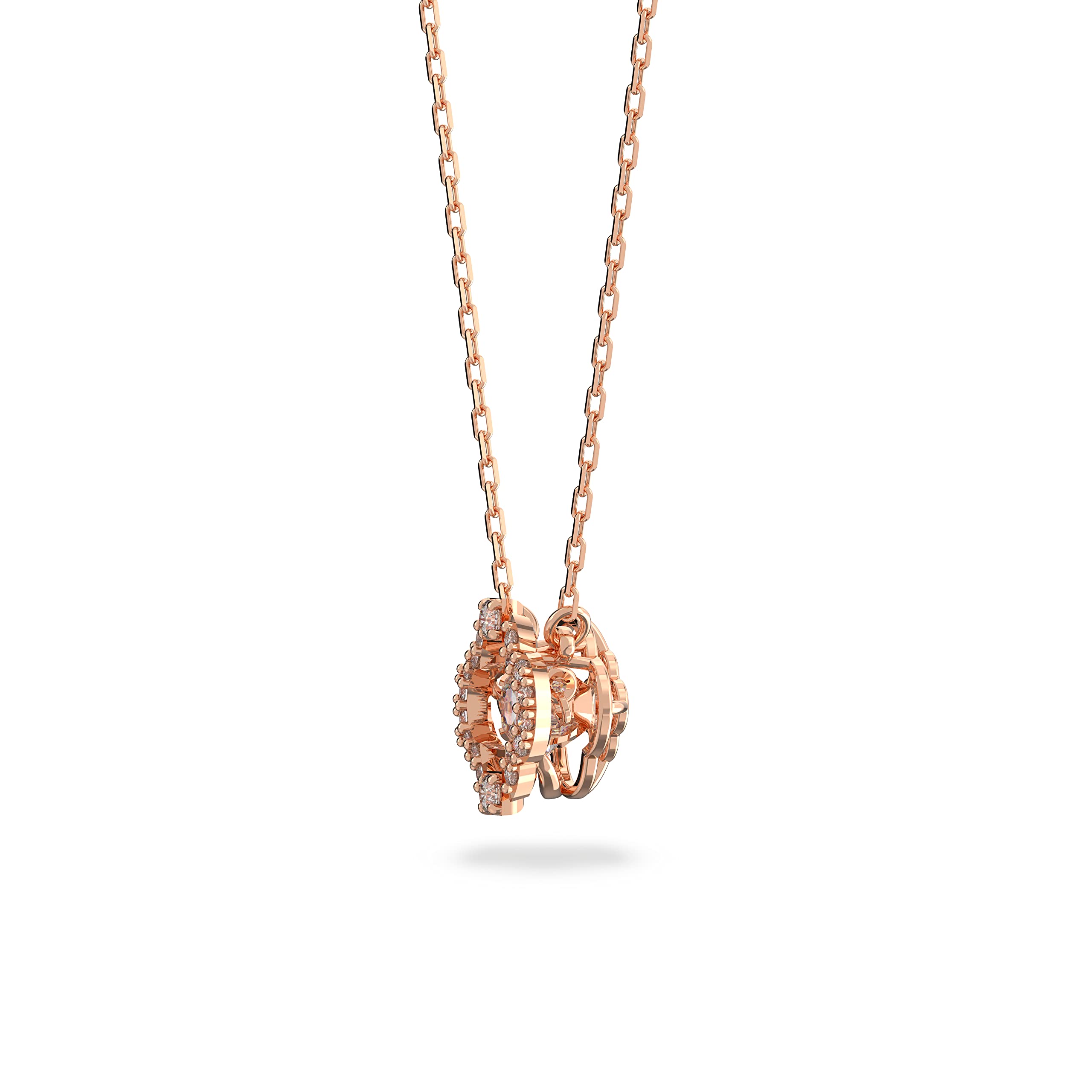 SWAROVSKI Sparkling Dance necklace, White, Rose gold-tone plated