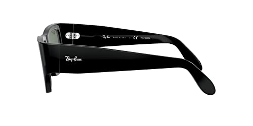 Ray-Ban RB2187 Nomad Square Sunglasses, Black/G-15 Green Polarized, 54 mm