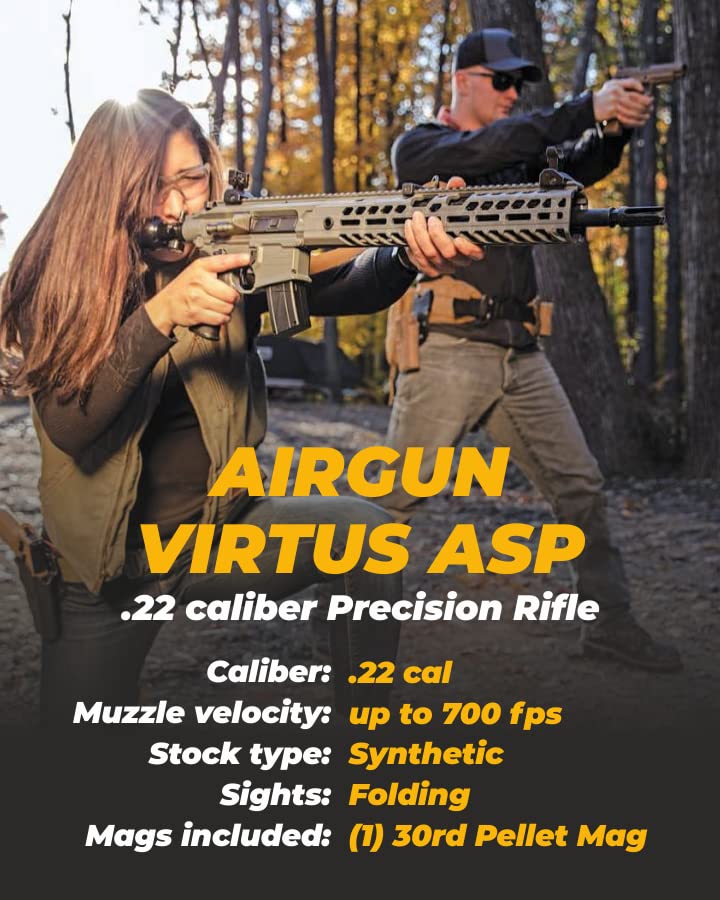 Sig Sauer Airgun Virtus ASP .22 Caliber Precision Air Rifle with Venom Pellets and Combo Kit Bundle