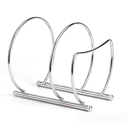 SEYFI Kitchen Shelves,Pot and Pan Organizers Rack 3 Card Slots, Kitchen Countertops Bakeware Holder, Pot Lid Stand, Reusable, for Dish Plate, Cutting Boards