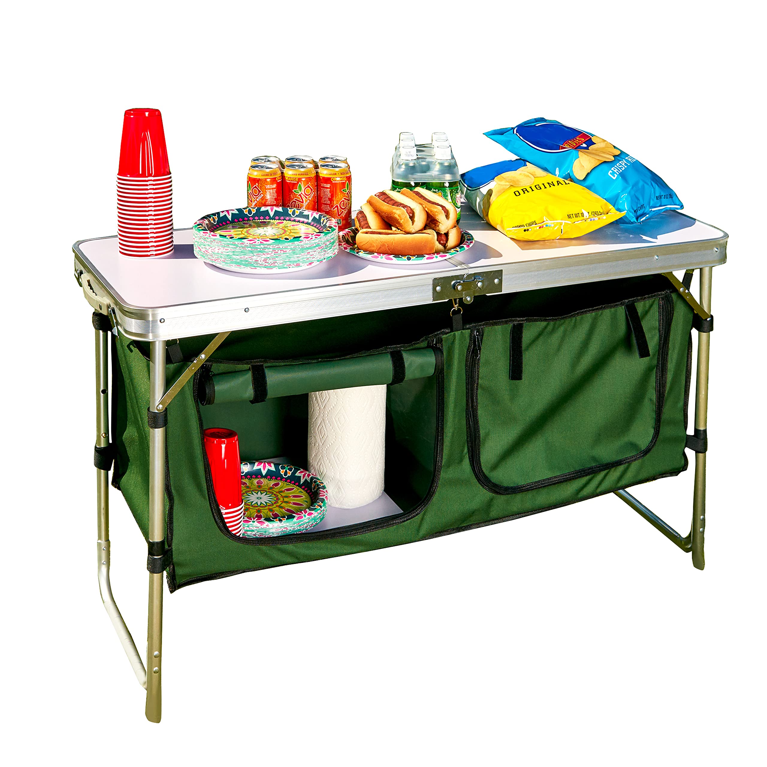 Portable Outdoor Camping Kitchen Table with Storage