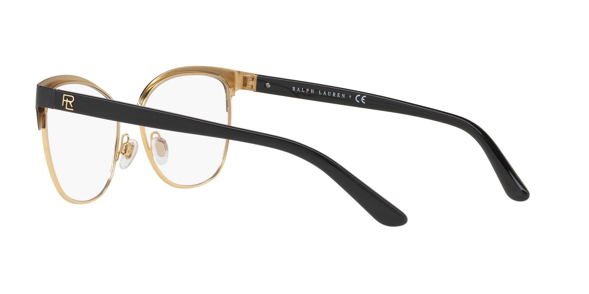 Ralph by Ralph Lauren Women's RL5099 Metal Cat Eye Prescription Eyeglass Frames, Black/Demo Lens, 52 mm