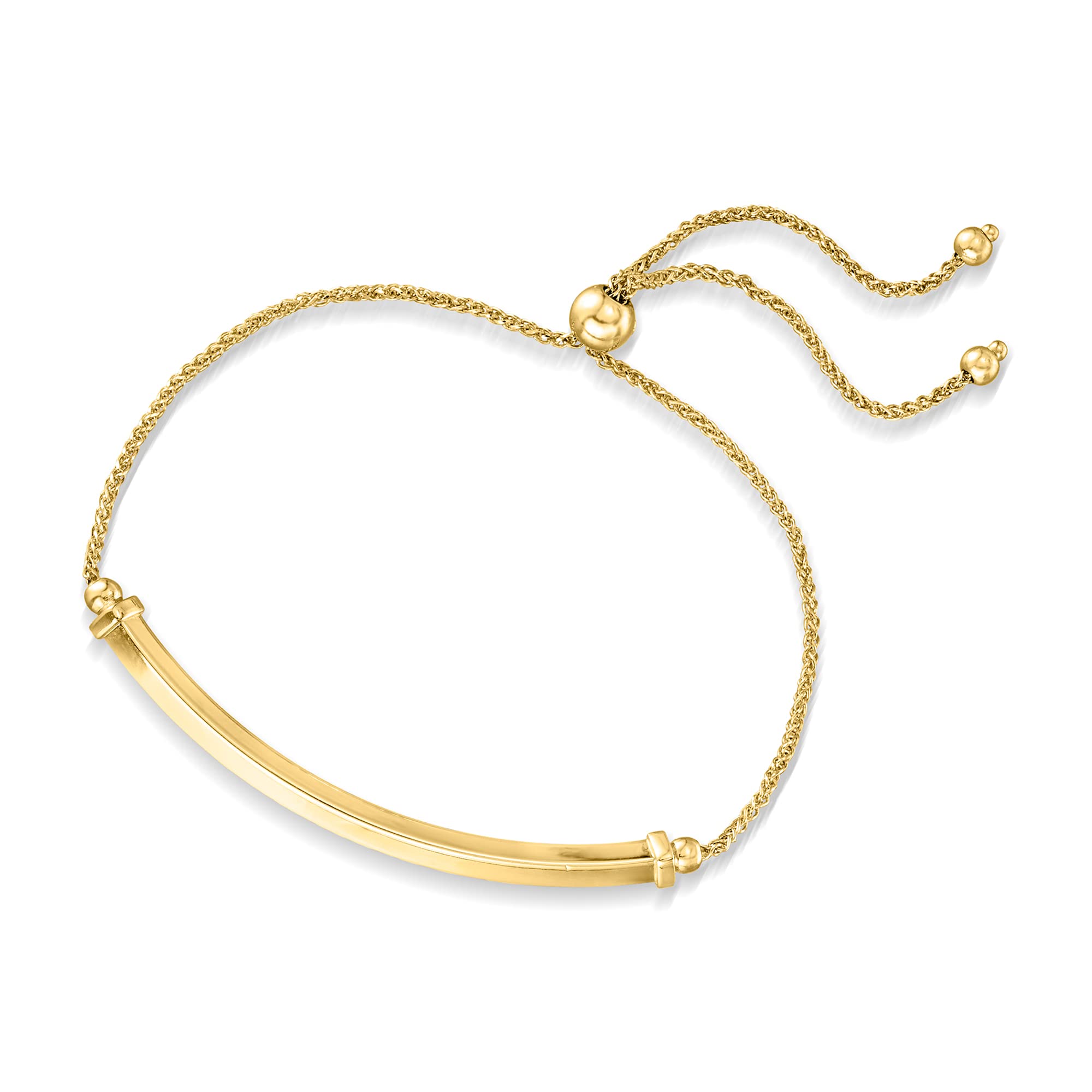 Ross-Simons RS Pure 14kt Yellow Gold Bar Bolo Bracelet