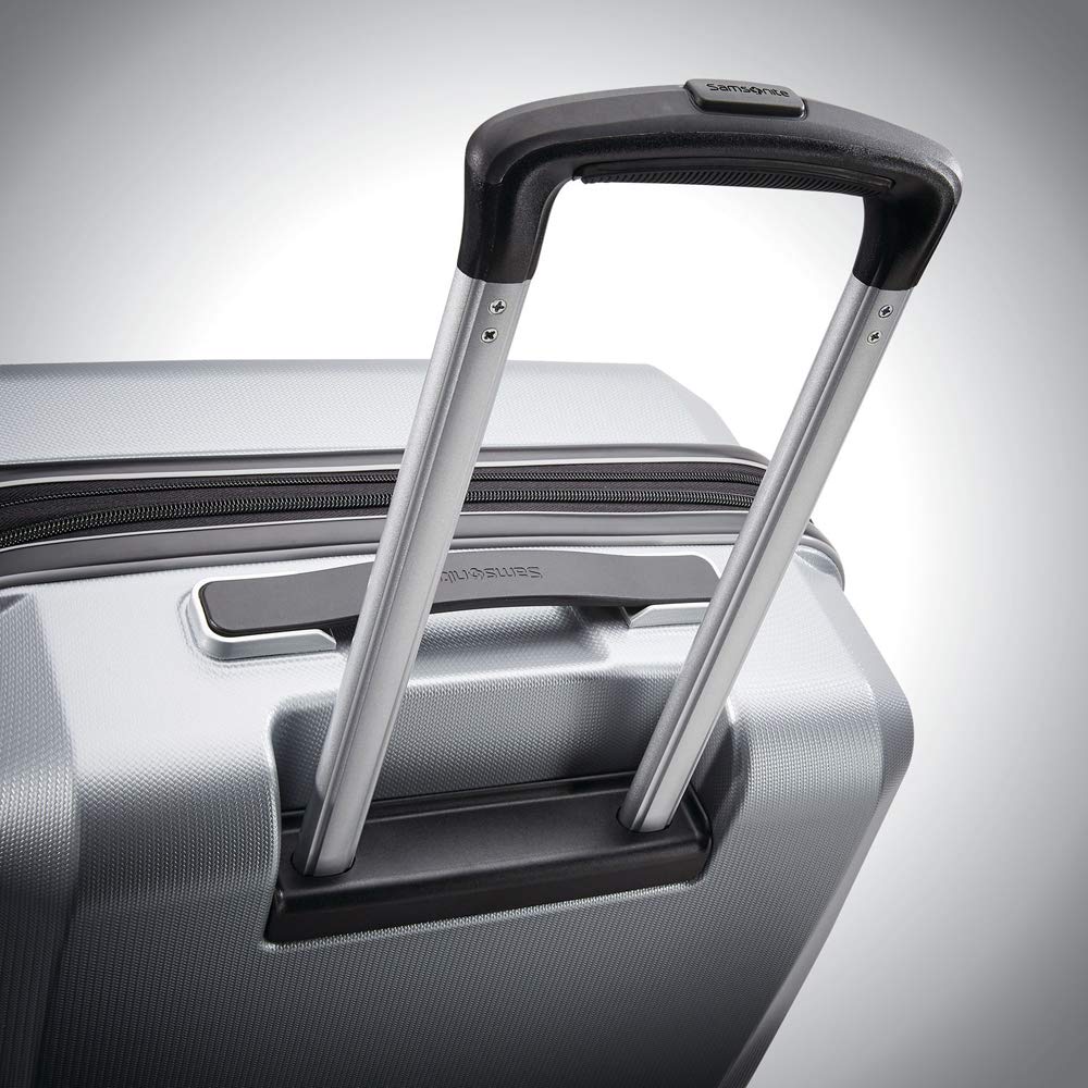 Samsonite Winfield 3 DLX Spinner 56/20 Carry-On, Silver (120752-1776) with Deco Gear 10 Piece Luggage Accessory Ultimate Travel Bundle
