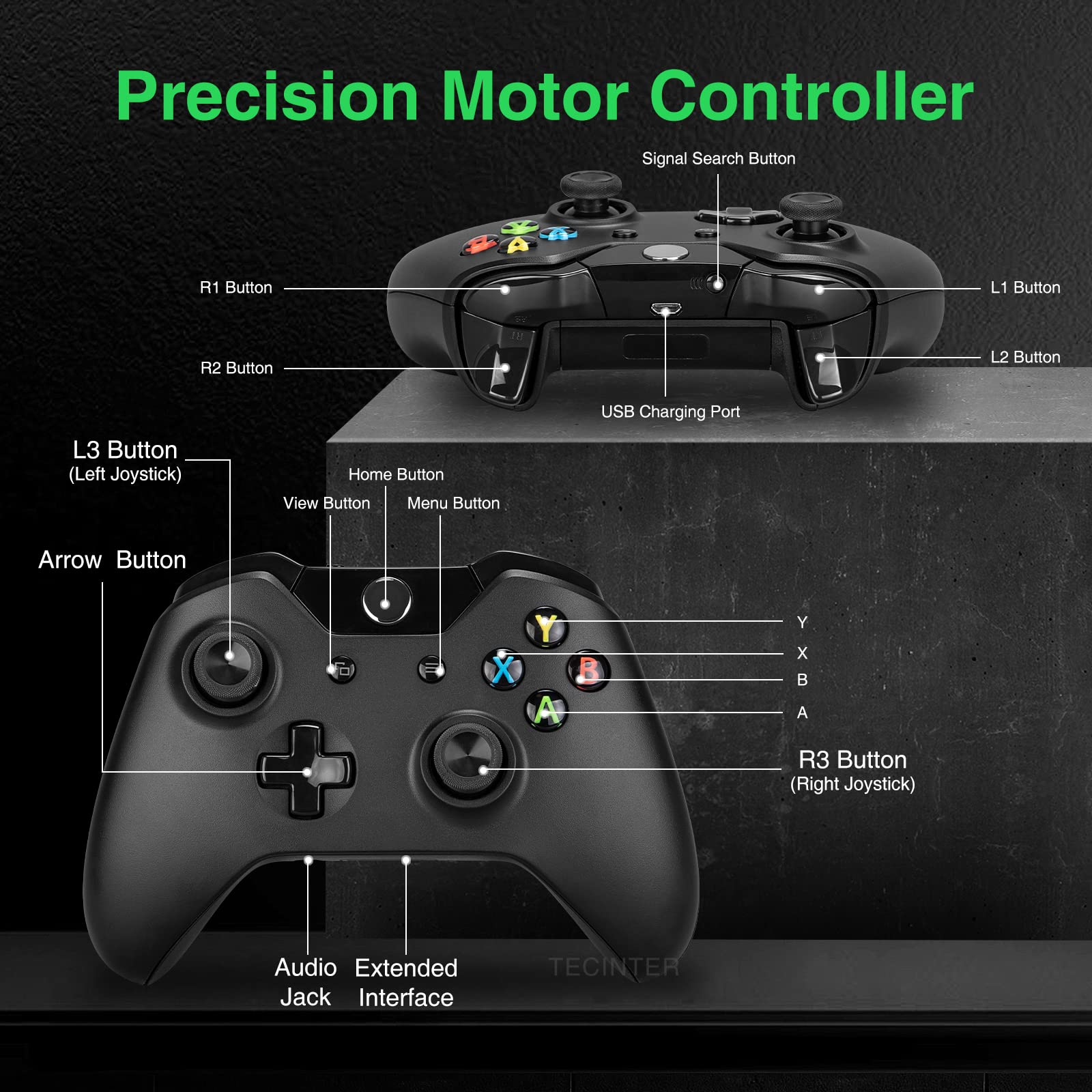 vaomon Wireless Controller for Xbox One PC Game Controller Compatible with Xbox One,Xbox Series X/S,3.5mm Audio Jack,3D Joystick (Black)