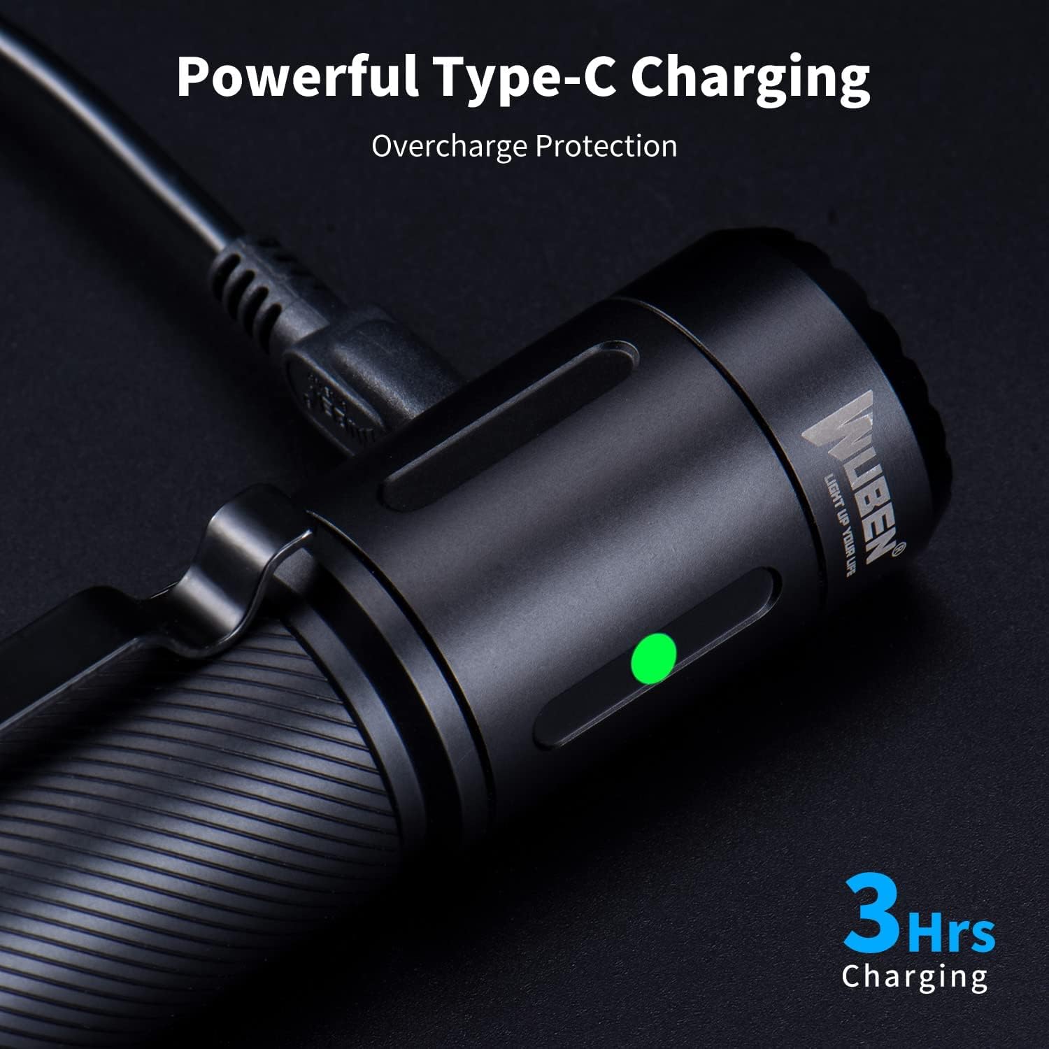 WUBEN C3 Rechargeable Flashlight 1200 High Lumens Super Bright, LED Tactical Flashlights, Powered EDC Flash Light IP68 Waterproof, 6 Light Modes for Camping, Emergency, Outdoor, Rescue, Inspection