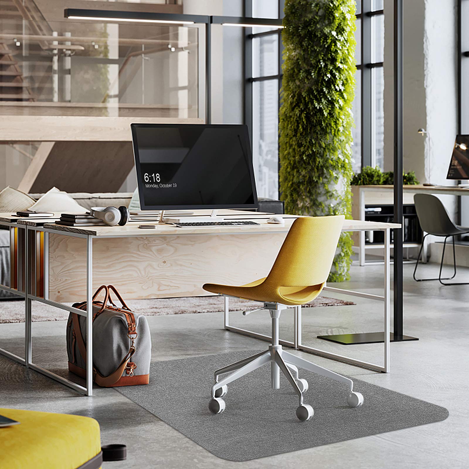 Vicwe Office Chair Mat, 1/6" Thick 48" x 36" Multi-Purpose Low Pile Desk Chair Mat for Hardwood Floor Only, Upgraded Version (Light Gray, 36"x48")