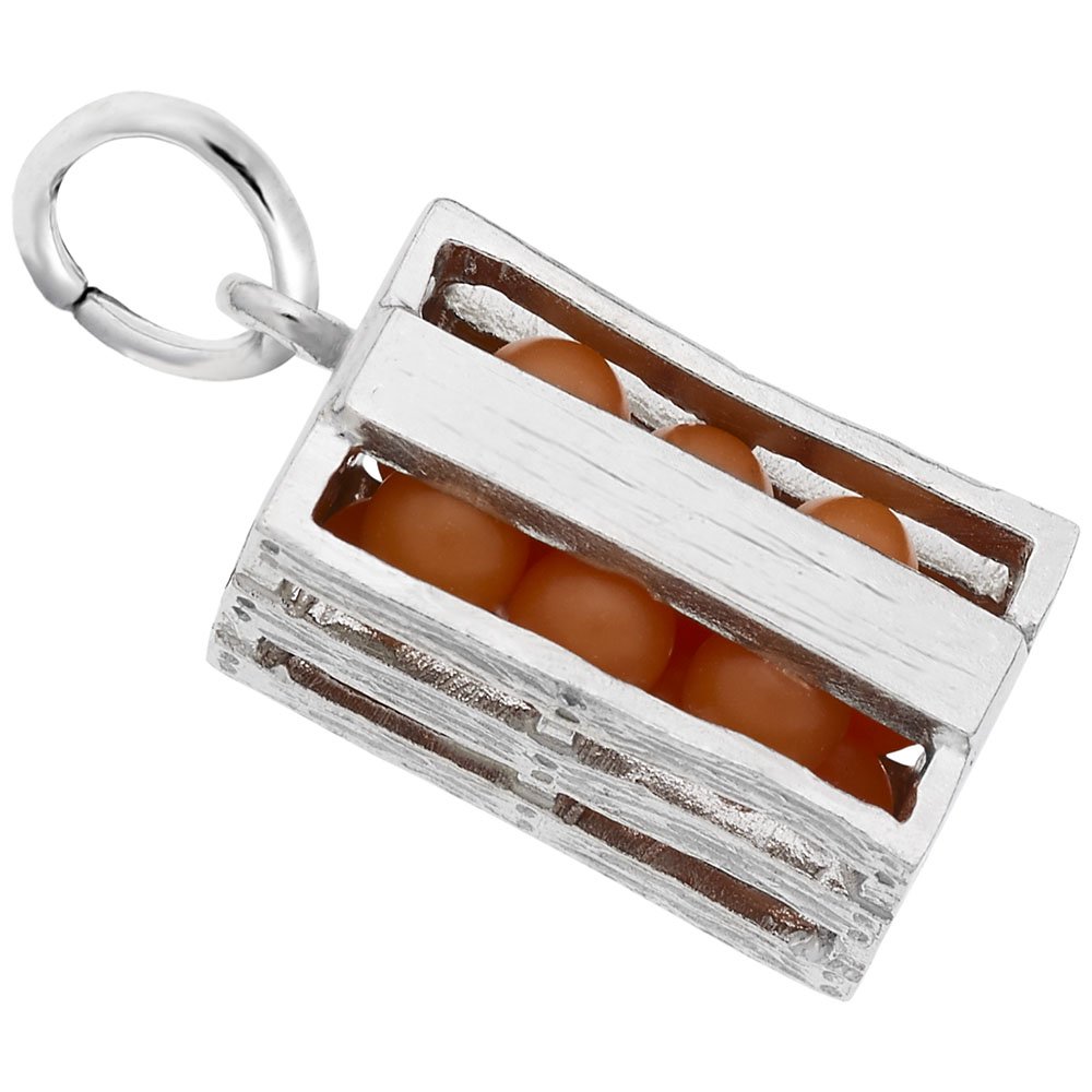 Rembrandt Charms 925 Sterling Silver Orange Crate Charm Pendant