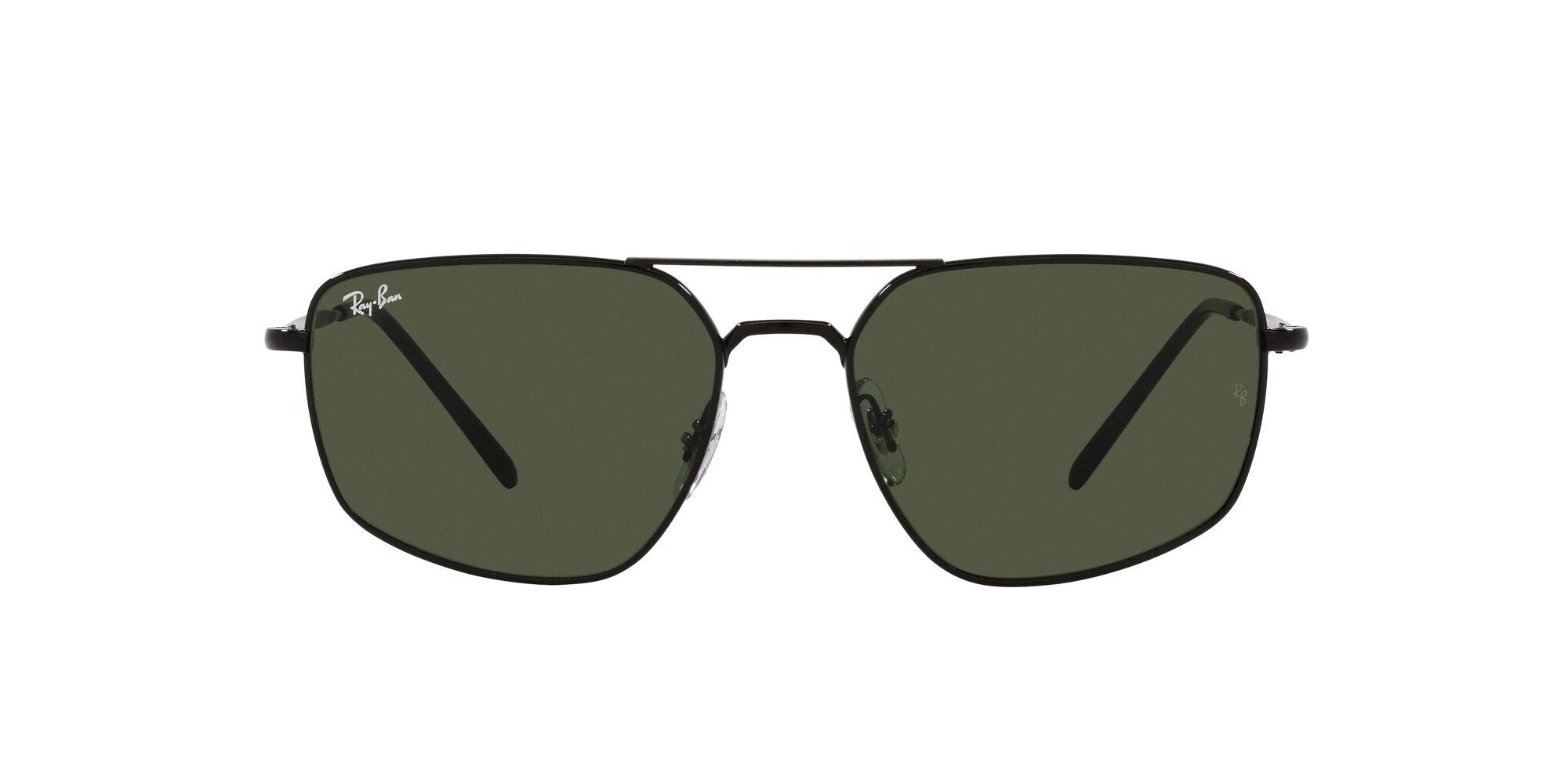Ray-Ban Rb3666 Rectangular Sunglasses, Silver/Grey Gradient Dark Grey, 56 mm
