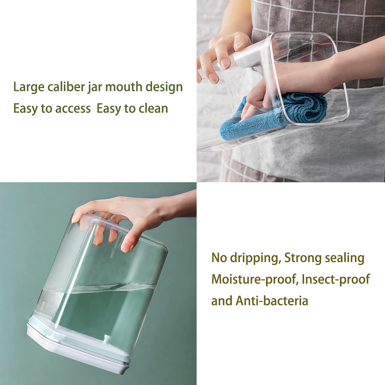 Vivostore Airtight Food Storage Containers with Airtight Lids Set - 2 PC Set 1.5 QT&0.5QT - BPA Free - Push to Open Design 100percent Leakproof Plastic Storage Containers. 500ML 1500ML