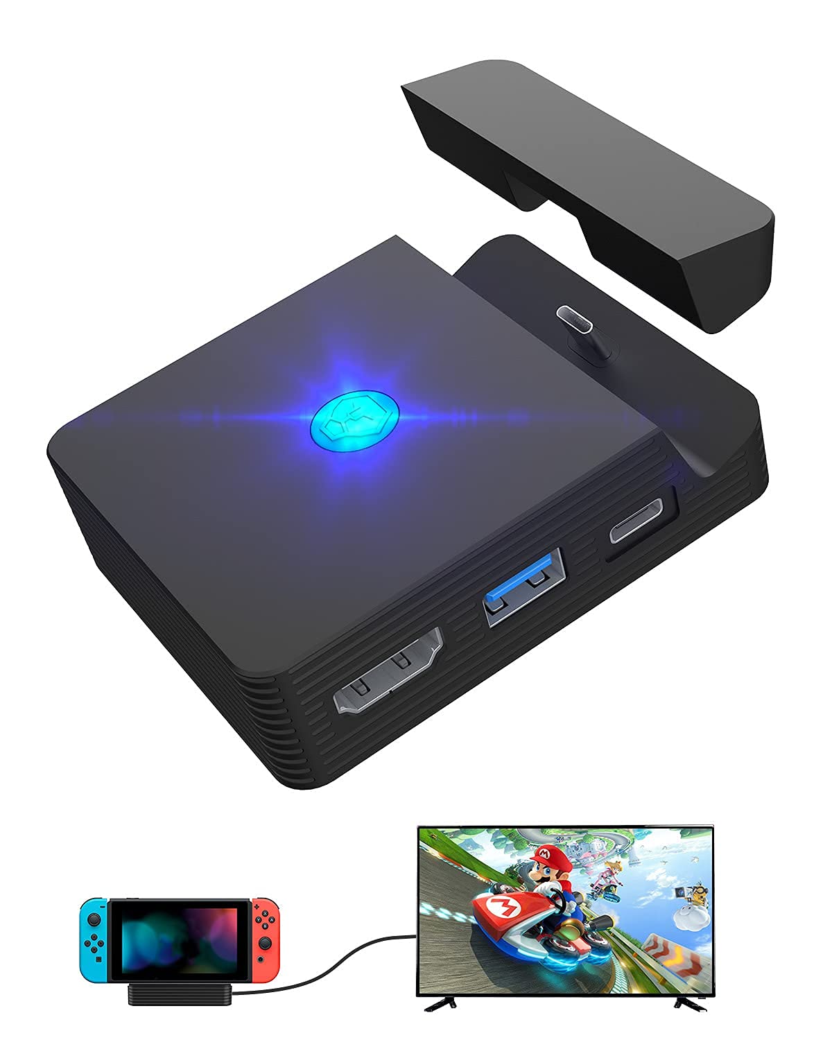 Valoin Docking Station for Nintendo Switch, Charging Dock Stand TV Adapter with 4K HDMI USB 3.0 Port, Replacement TV Dock for Nintendo Switch【6 Ports】 z69