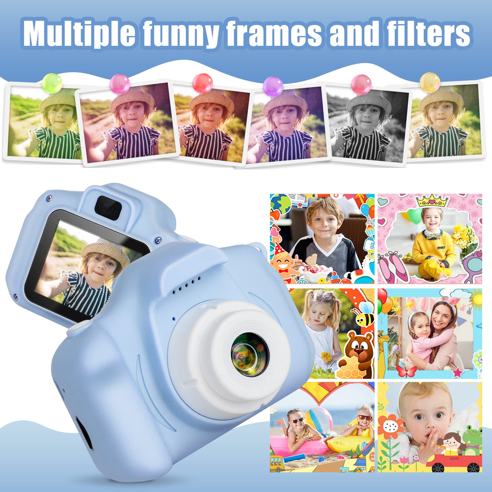 Vasttron Kids Selfie Camera,Kids Camera for Age 3-12 Toddler HD Digital Video Cameras Portable Children Selfie Camera with 32GB SD Card