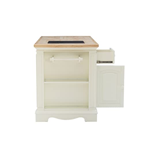 Powell White Kitchen Island, Multicolor