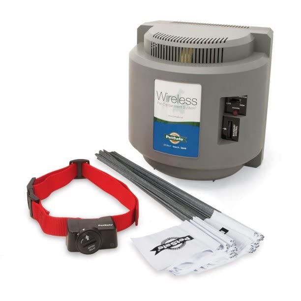 PetSafe Wireless Fence Pet Containment System, Covers up to 1/2 Acre, for Dogs Over 8 lb., 2 Waterproof Collar with Tone/Static Correction