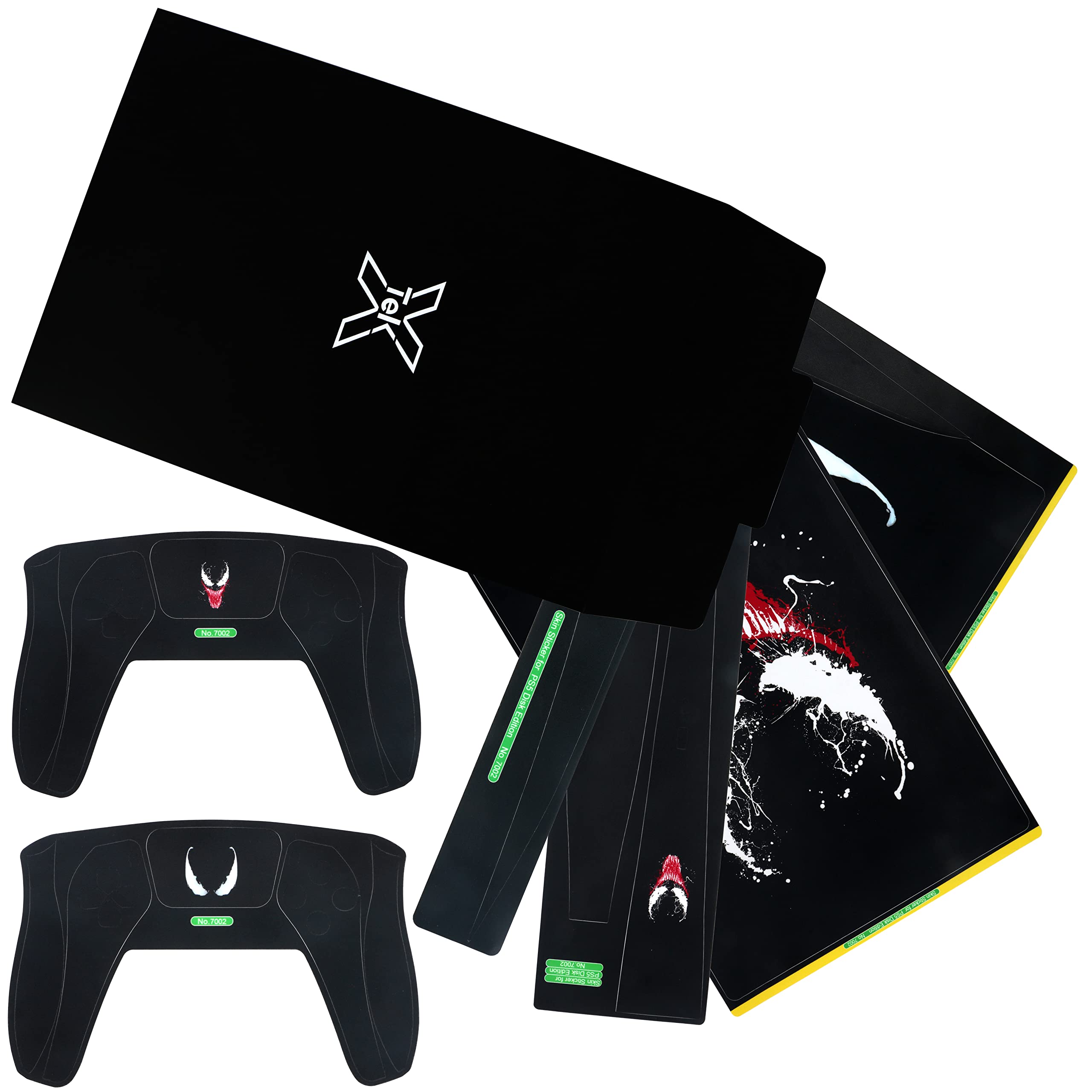 TeKX Compatible with PS5 Skin Console and Skin Controller Set, Skin Wrap Decal Disk Edition, Venom Decal Kit (Disk Edition)