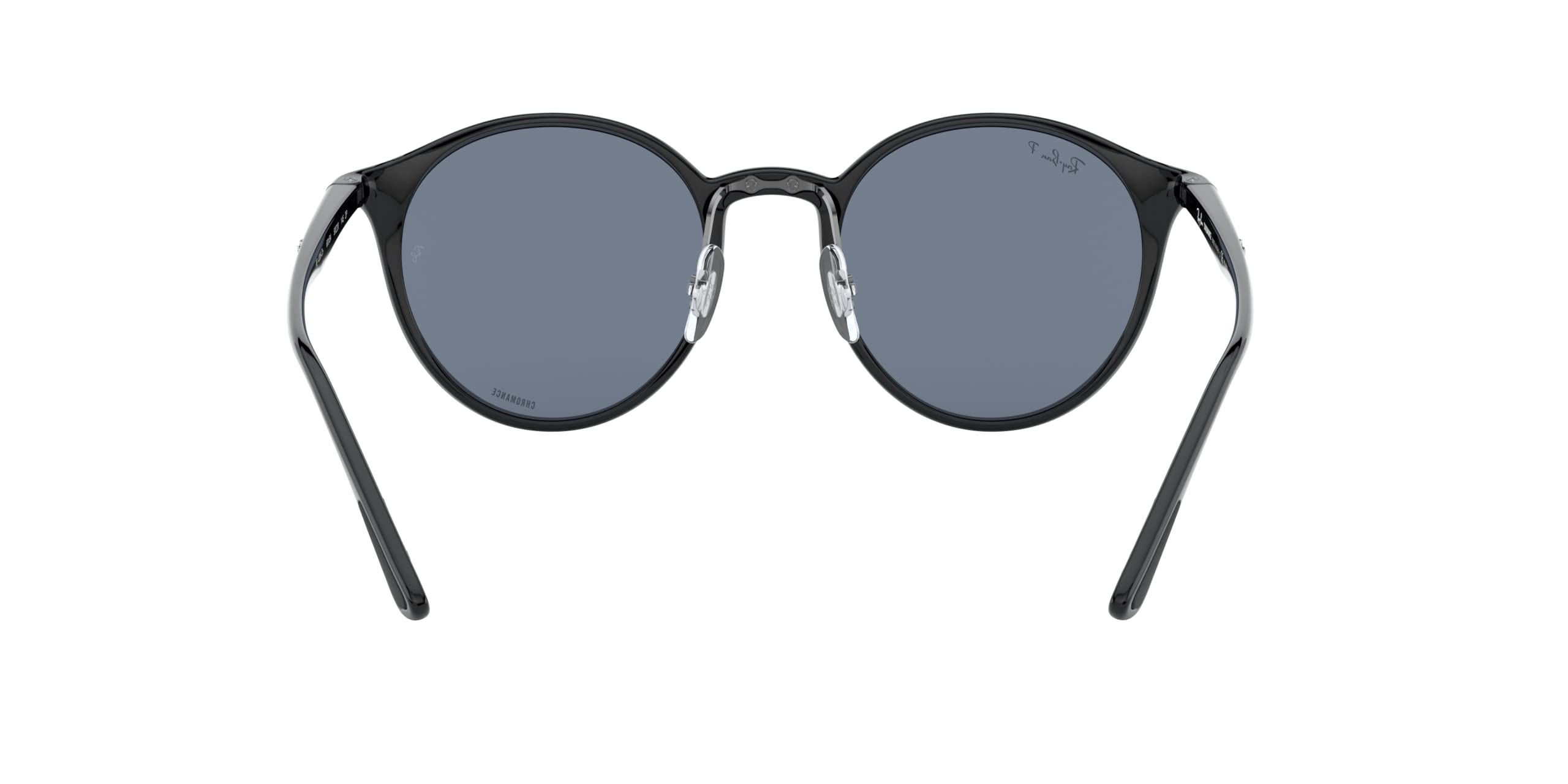 Ray-Ban Rb4336ch Chromance Round Sunglasses, Black/Polarized Blue, 50 mm