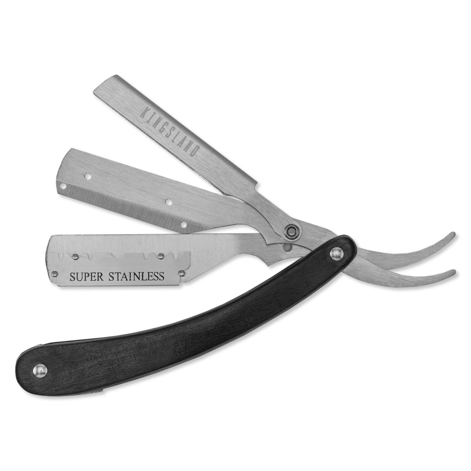 Shavette Disposable Blade Straight Razor Blade Vintage Wood Handle - Kingsland Shaving Co. - Professional Barber Approved Cut Throat Straight Edge Blade Shaving Kit