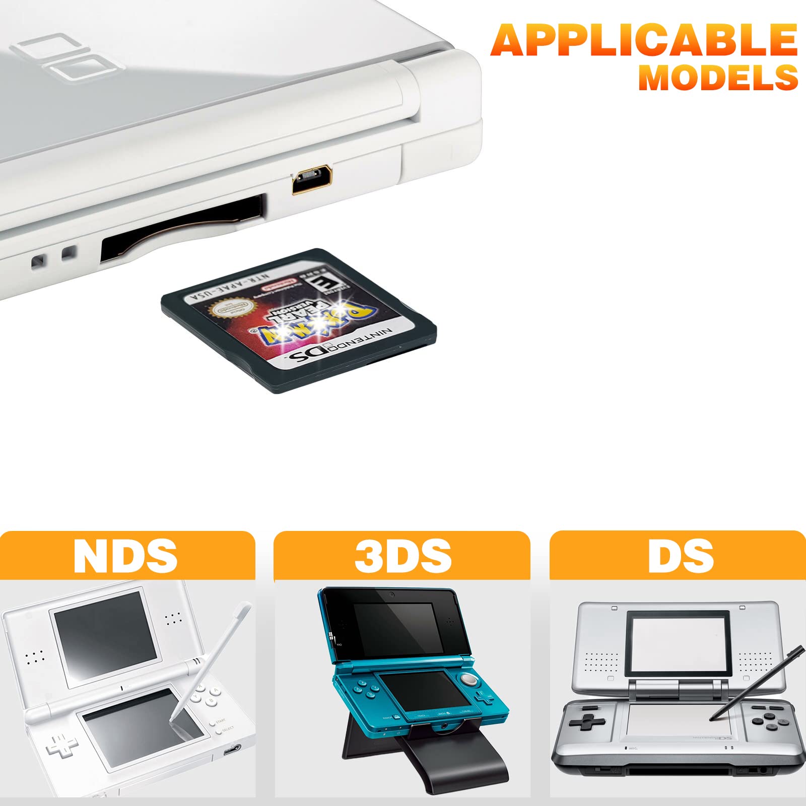 YIXIND Pokemon Soul Silver,Heart Gold,Platinum, Diamond,Pearl Version Game Cartridges Game Card for Compatible NDS/NDSL/NDSI/NDSLL/NDSXL/3DS/2DS