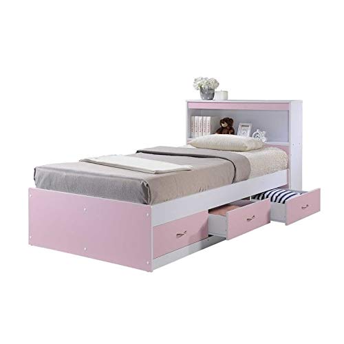 Pemberly Row Twin Captain Storage Bed with 3 Drawers in Black