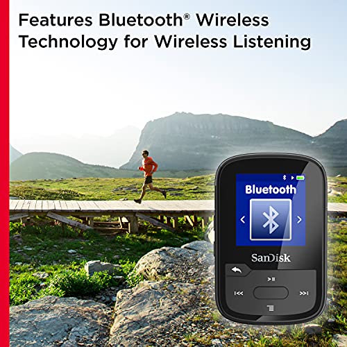 SanDisk 16GB Clip Sport Plus MP3 Player, Red - Bluetooth, LCD Screen, FM Radio - SDMX28-016G-G46R