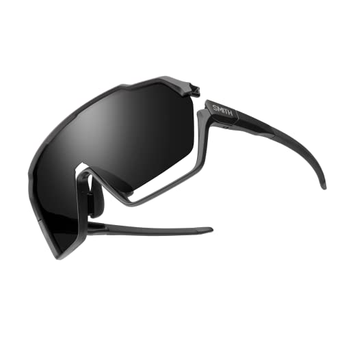 SMITH Optics Shift MAG Sunglasses – Shield Lens Performance Sports Sunglasses for Running, Biking, MTB & More – For Men & Women – Black + Photochromic Grey to Clear Chromapop Lens
