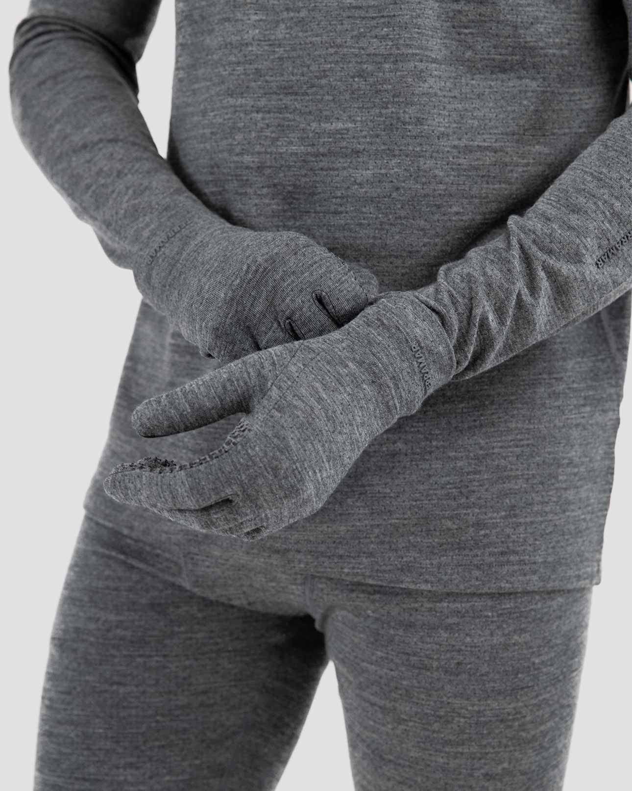 Terramar Adult Merino Wool Glove Liner, Charcoal Heather, Large