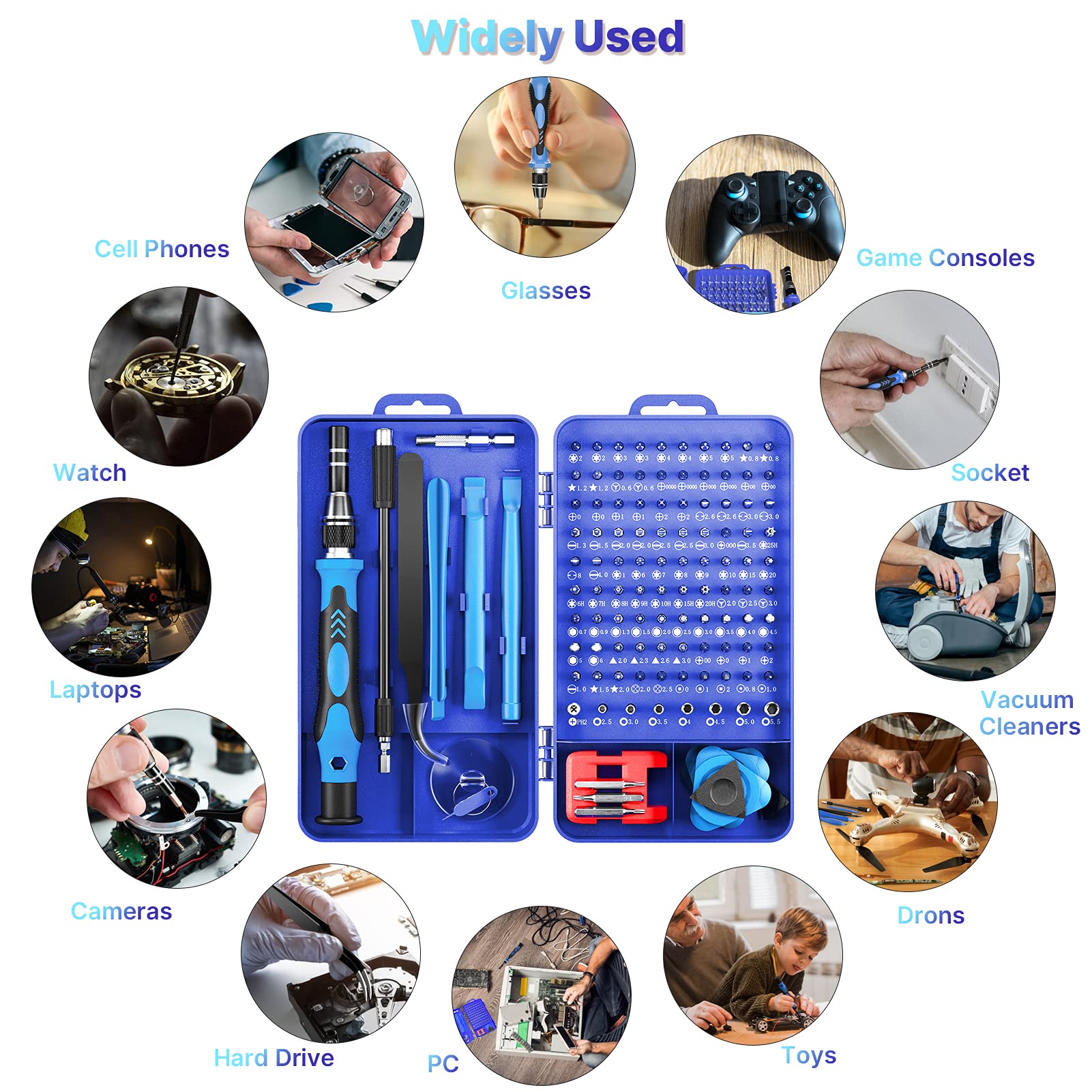 Small Screwdriver Set Precision Screwdriver Set - 122 in 1 Magnetic Mini Computer Screwdriver Kit with Case, Repair Screw driver Kit for Computer/Eyeglass/PC/Laptop/Mobile Phone/Watch/Camera/TV