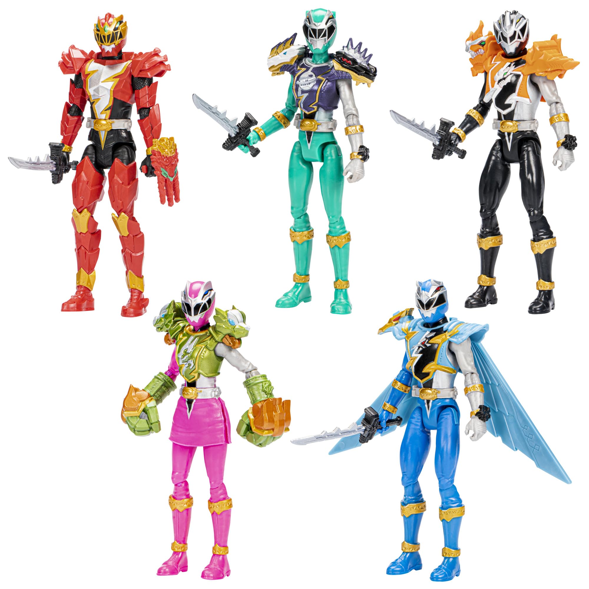 Power Rangers Dino Fury Team Up Pack, 6-Inch Action Figures, Toys for 4 Year Old Boys and Girls, Action Figure Set, Superhero Toys (Amazon Exclusive)