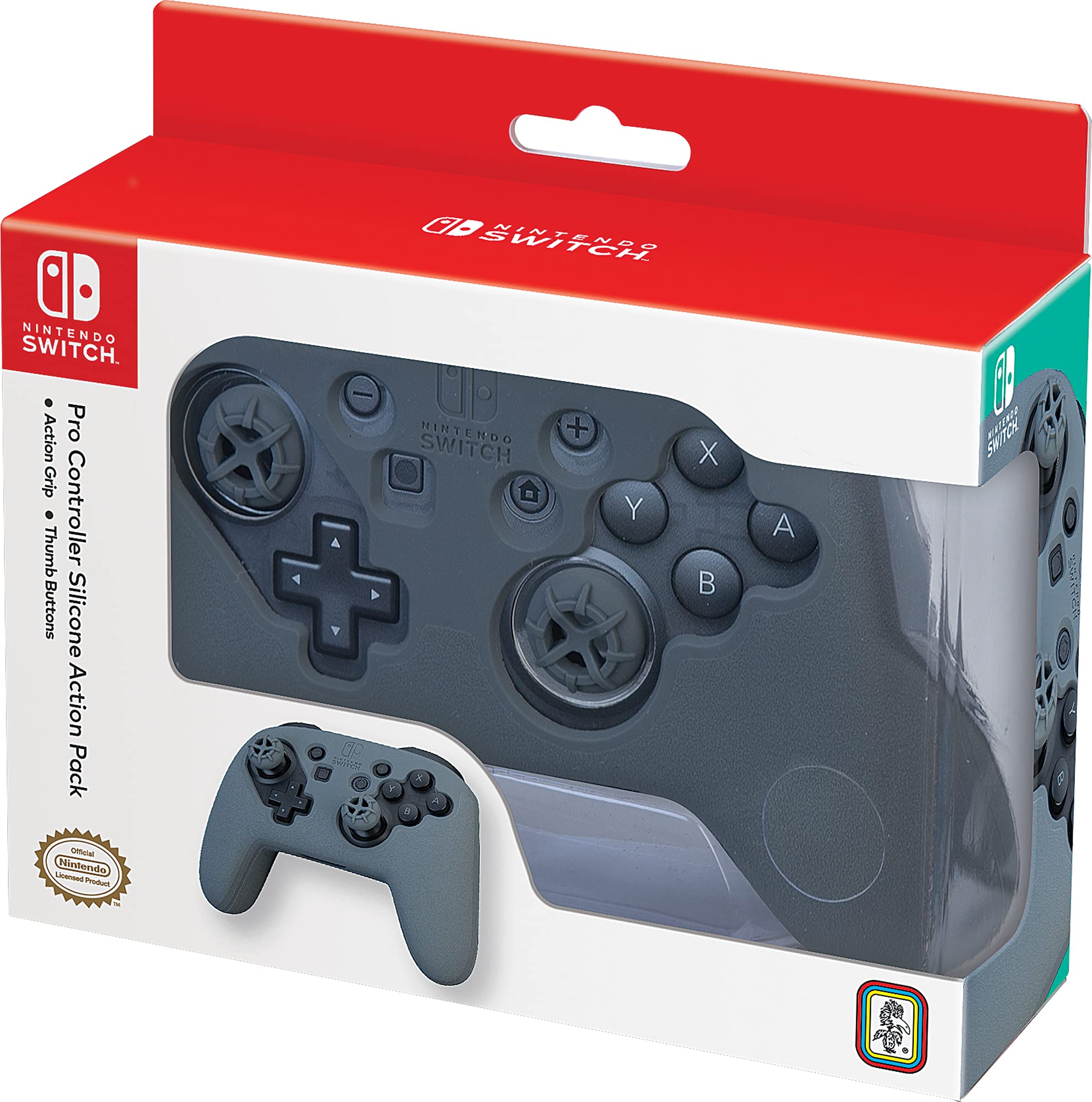 RDS Industries Nintendo Switch Joy-Con Action Grip and Thumb Grips - Red Textured Silicone - Official Nintendo Licensed Product - Nintendo Switch