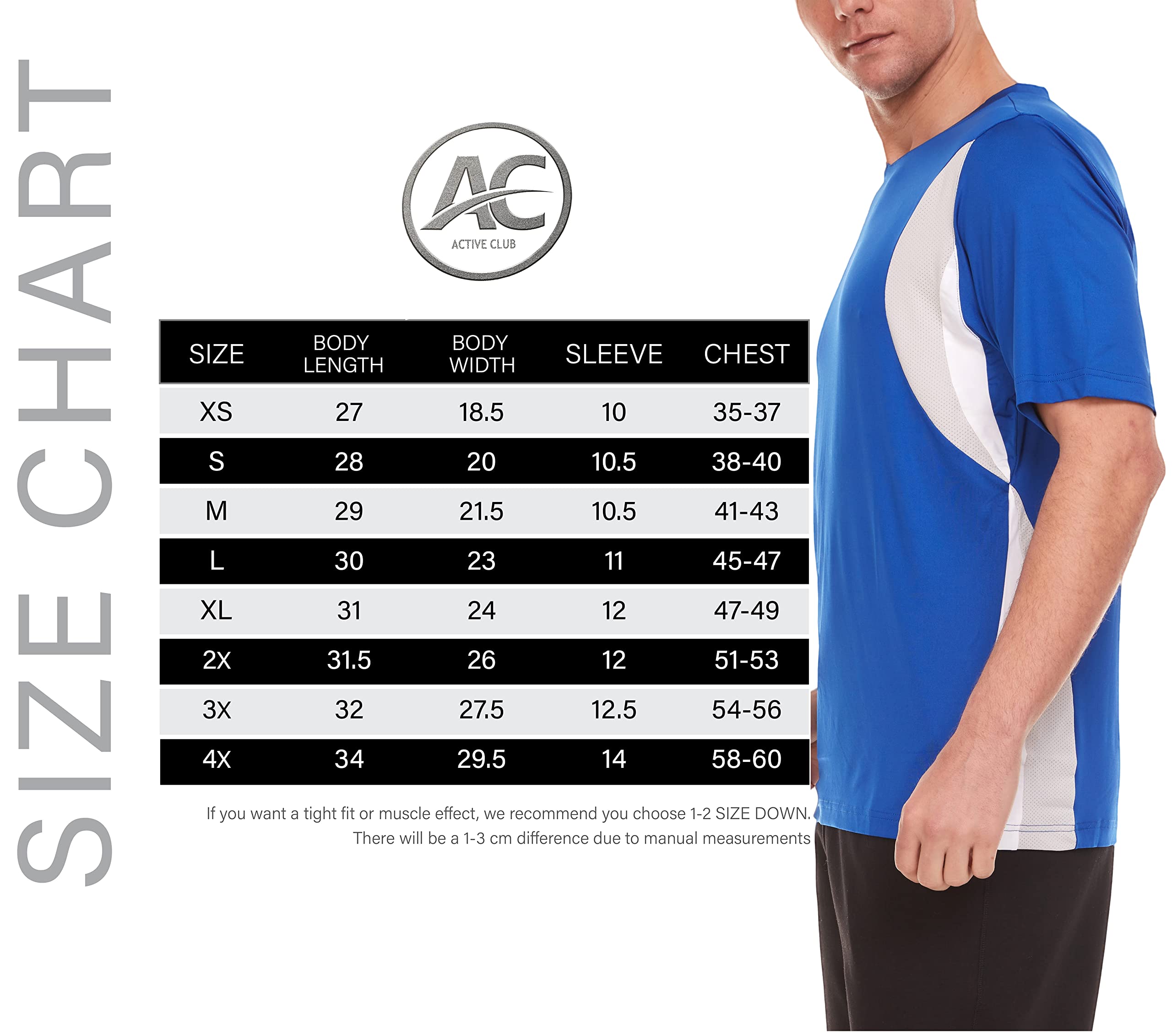 Workout Shirts for Men, Moisture Wicking Quick Dry Active Athletic Men's Gym Performance Loose fit T Shirts Dark Navy/Black