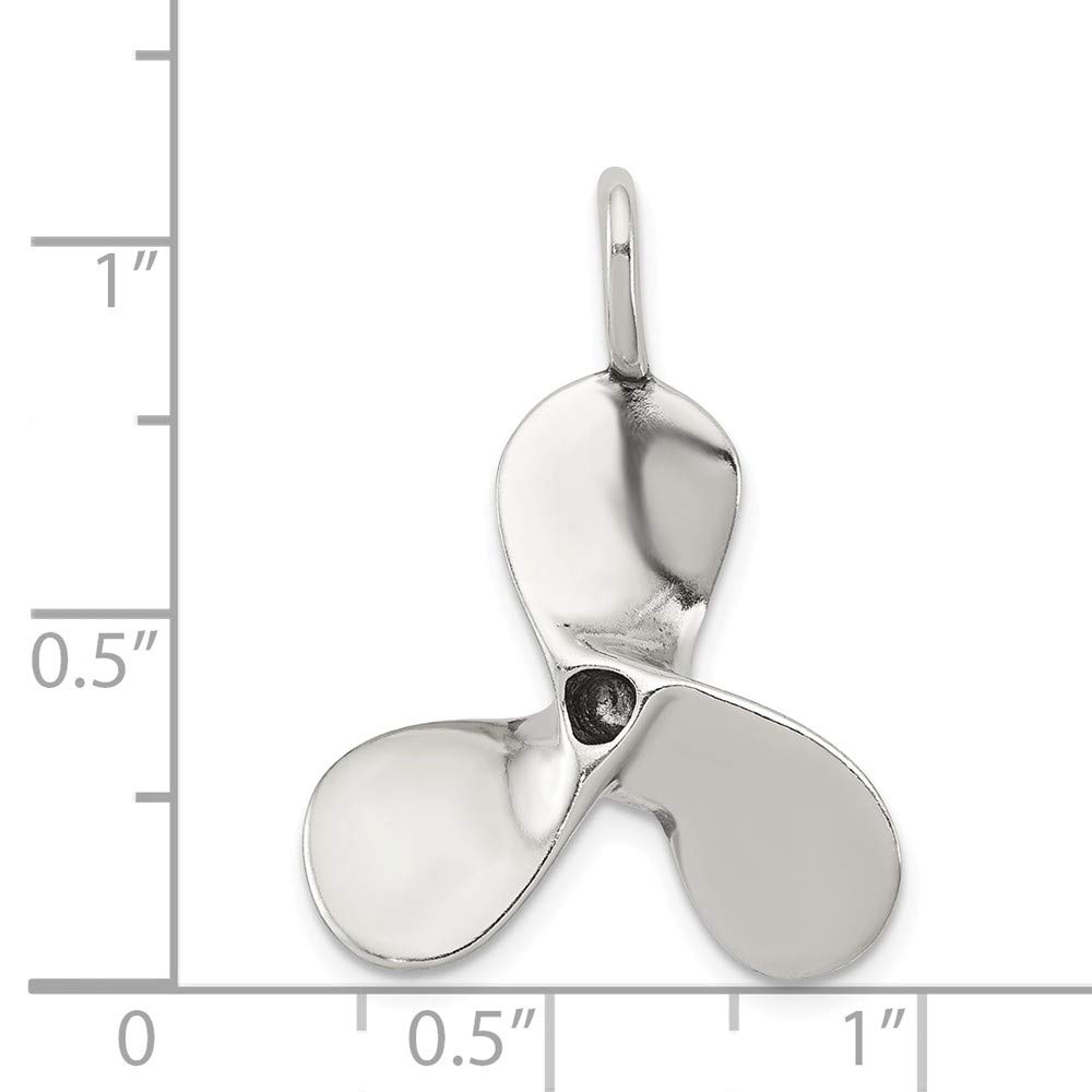 Saris and Things 925 Sterling Silver 3D Antiqued Large Boat Propeller Charm Pendant